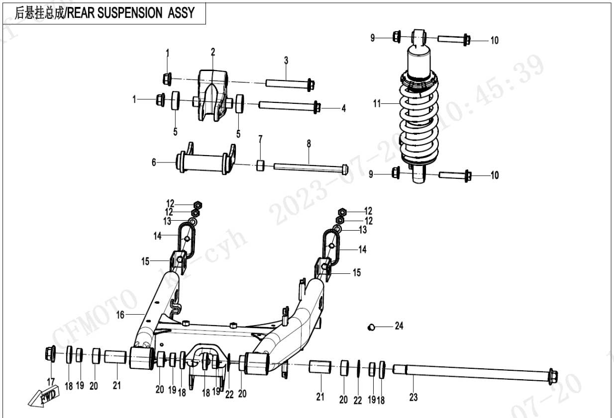 450CLC REAR SUSPENSION – cfmotowholesale