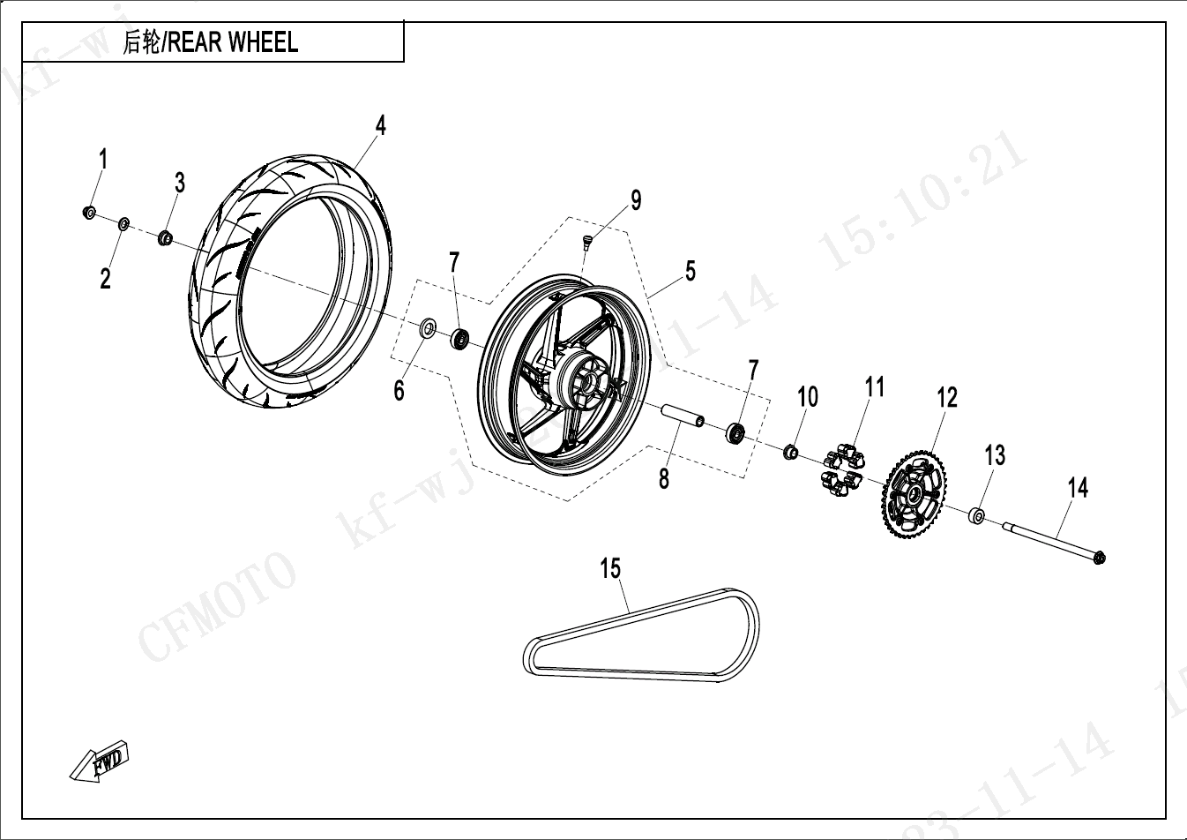 450NK REAR WHEEL – cfmotowholesale